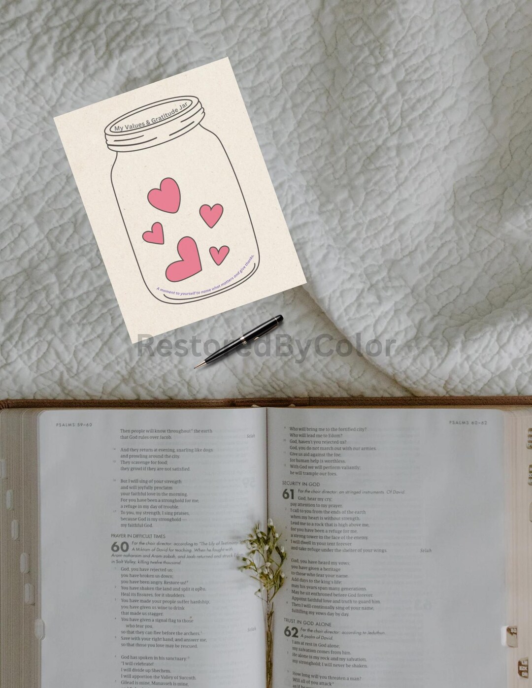 Gratitude & Values Jar – Christian Printable Gift for Moms, Reflection ...