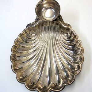 Vintage Silverplate Clam Shell Chip and Dip Tray International Silver ...