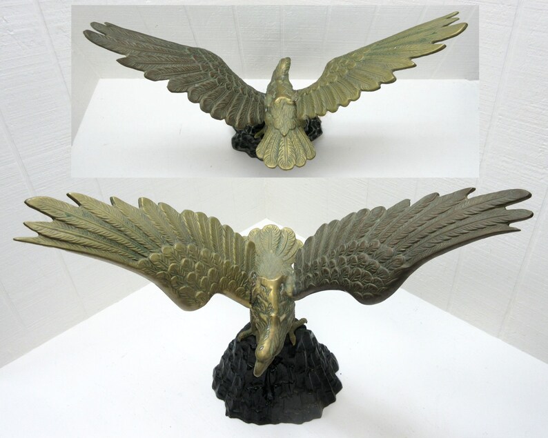 Vintage Brass Eagle Mid Century Modern Brass Eagle Cast Metal Base ...