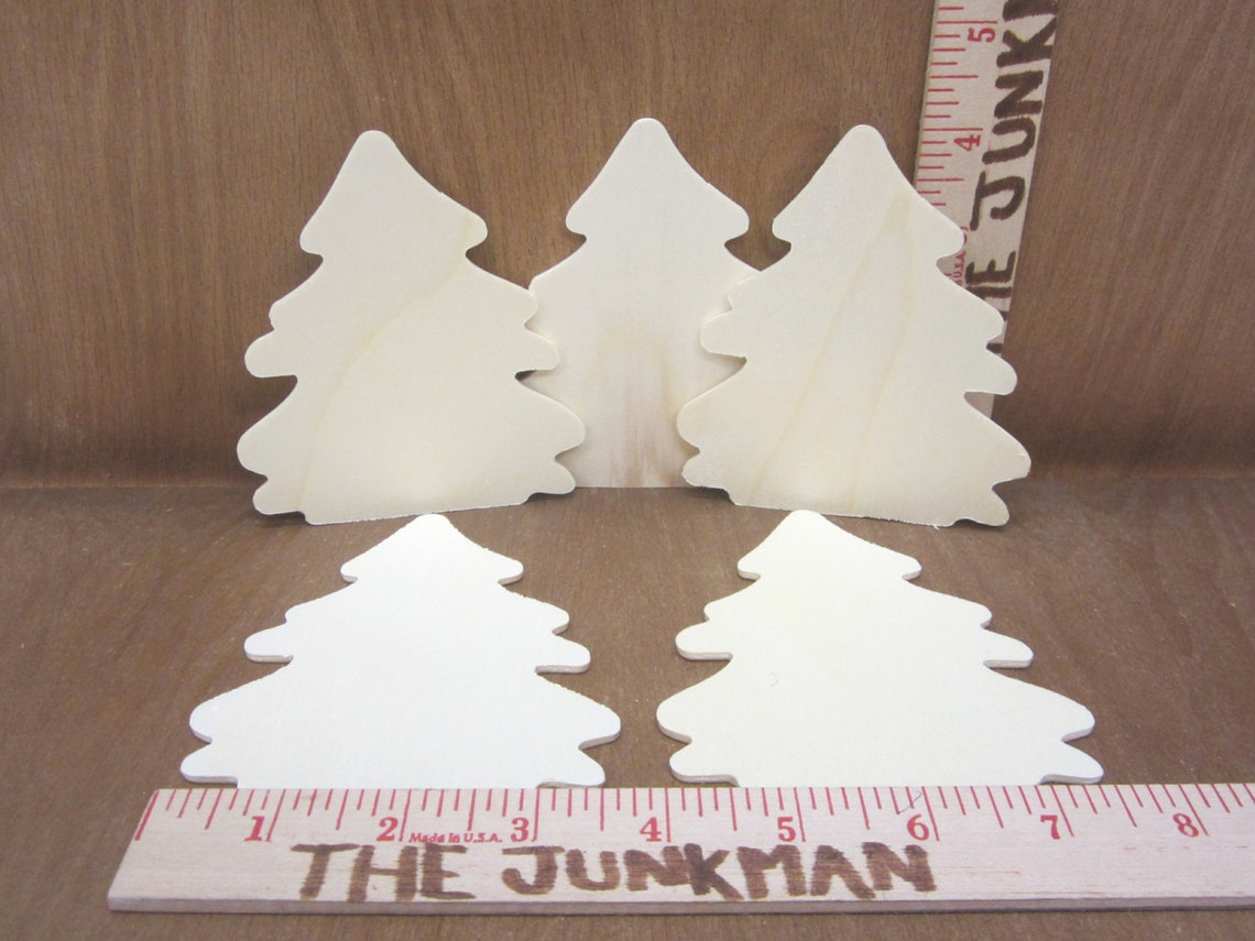Wooden Christmas Trees Unfinished Set of 5 | Etsy