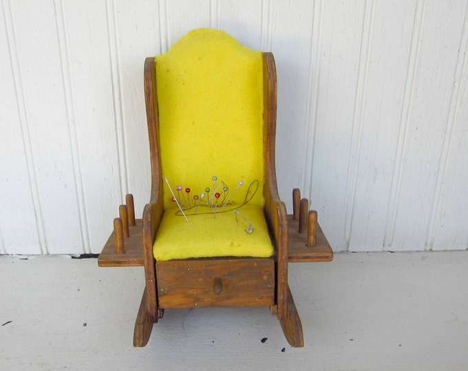 Vintage Handmade Rocking Chair Pin Cushion Primitive - Etsy