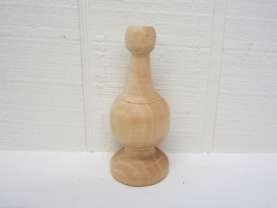 Finial Unfinished Wood Finial With Nice Profile Dowel Cap - Etsy