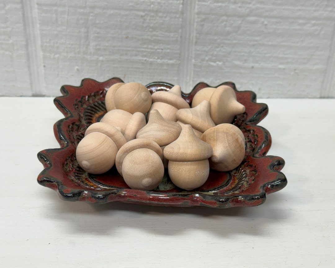 Wood Acorns Unfinished - DIY Craft Projects - Set of 10 - Fall and ...