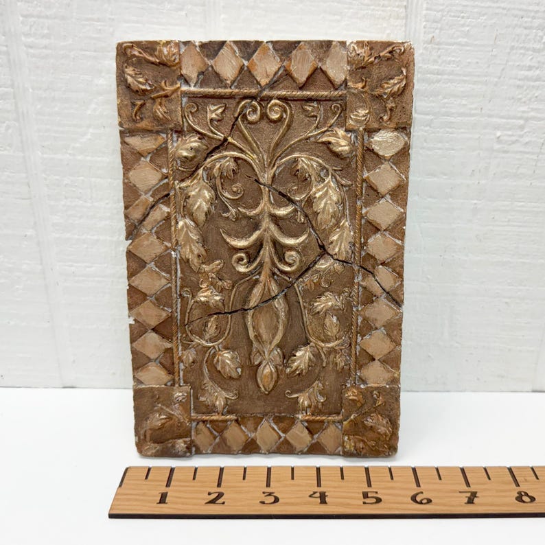 Vintage Embossed Plaster Wall Tile Harlequin Floral Relief by S. Kurtz ...