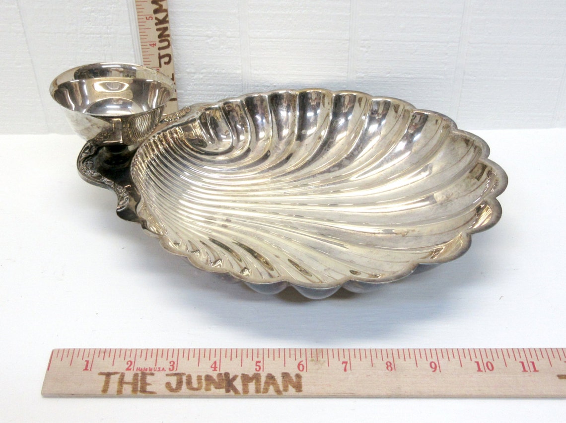 Vintage Silverplate Clam Shell Chip and Dip Tray International - Etsy
