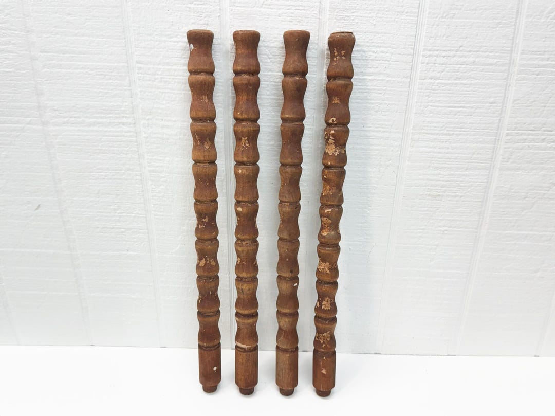 Salvaged Faux Bamboo Spindles for Woodworking Projects - Set of 4 - 16 ...