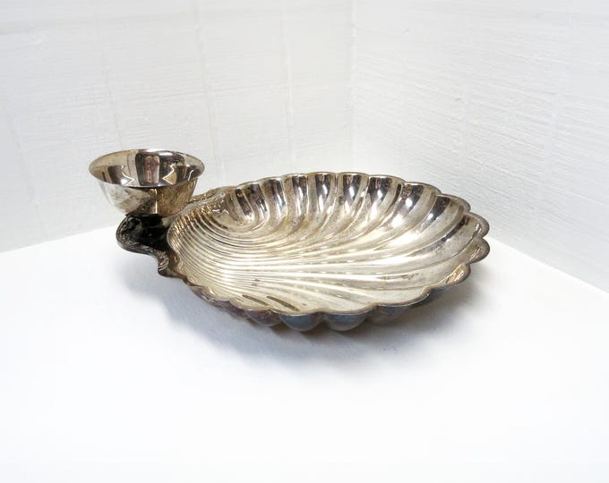 Vintage Silverplate Clam Shell Chip and Dip Tray International Silver ...