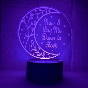 Down to Sleep, Acrylic LED Night Light, Desk Lamp - Laser Engraved - Etsy