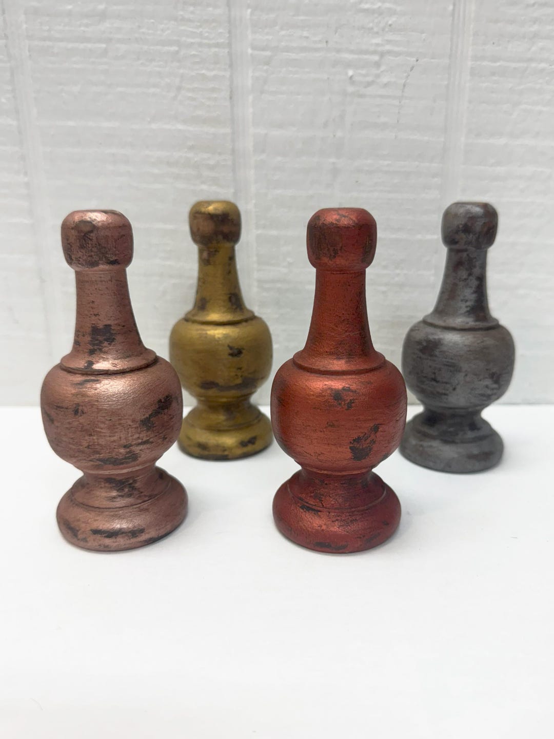 Finial - Architectural Salvage Inspired - Distressed Metallic Paint ...