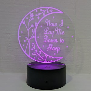 Down to Sleep, Acrylic LED Night Light, Desk Lamp - Laser Engraved - Etsy