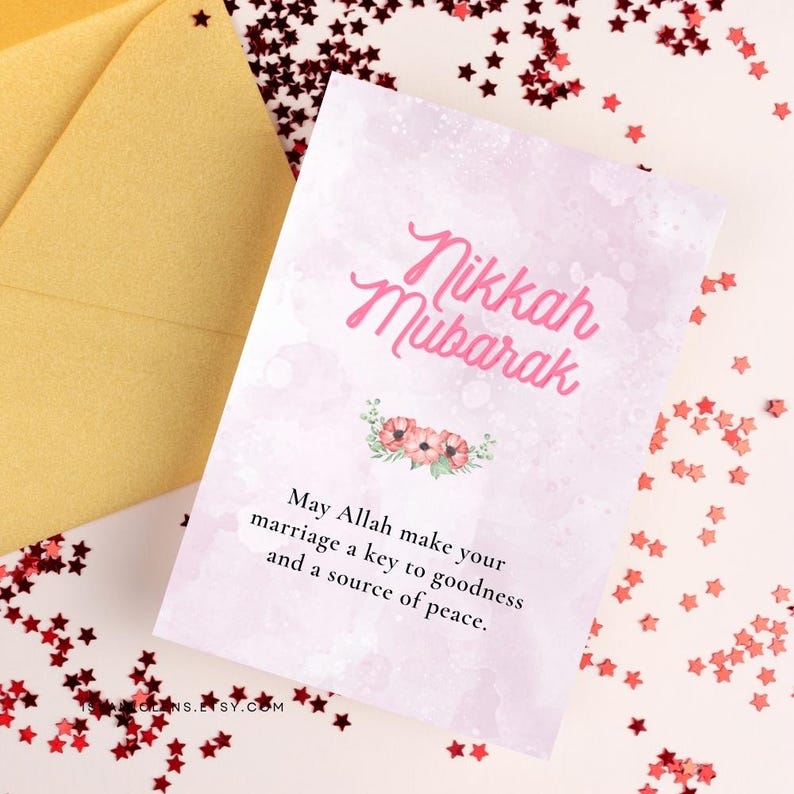 Nikkah Mubarak Card | Nikah Mubarak Wall Art | Islamic Wedding Card ...