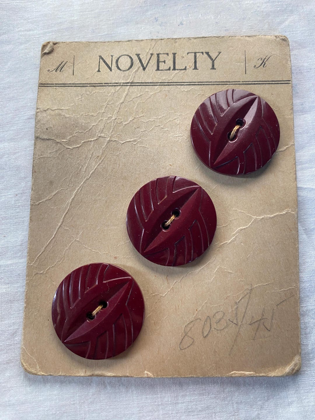 Vintage Maroon Buttons on Original Ephemera - Etsy