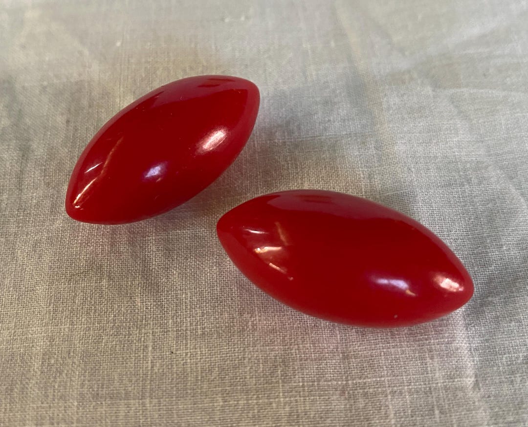 Vintage Red Football Shaped Buttons - Etsy