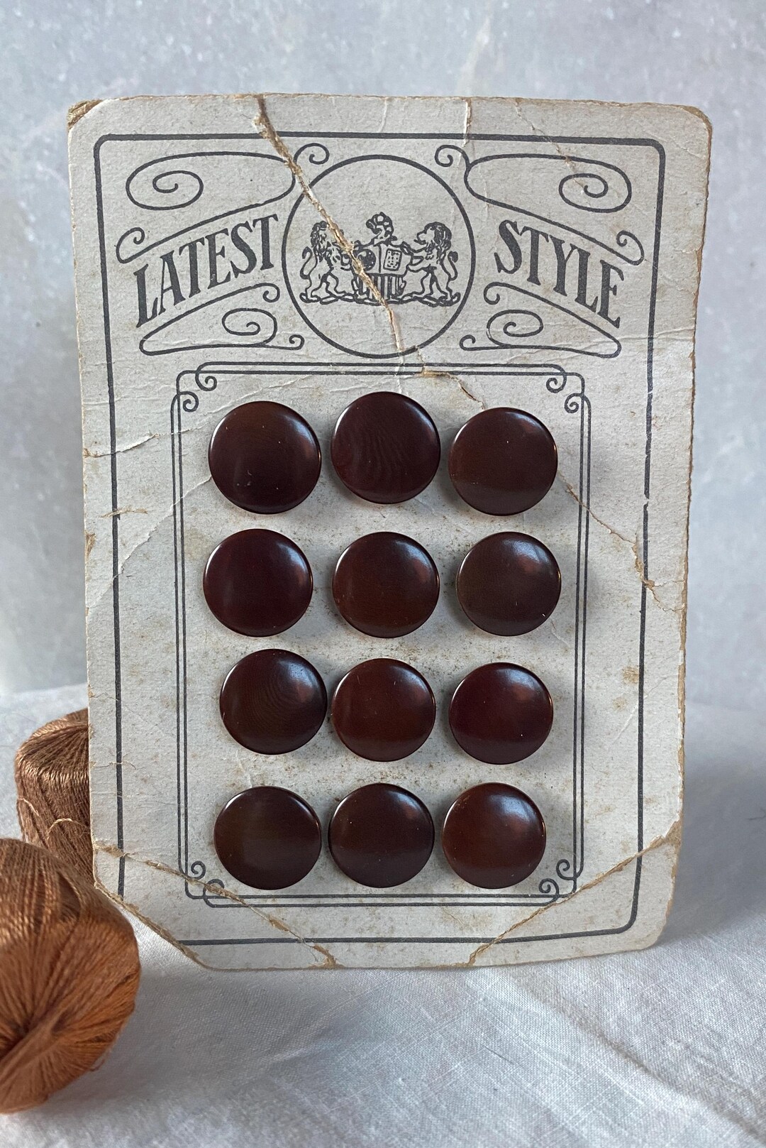 Vintage Brown Buttons on Original Ephemera - 'latest Style' - Etsy