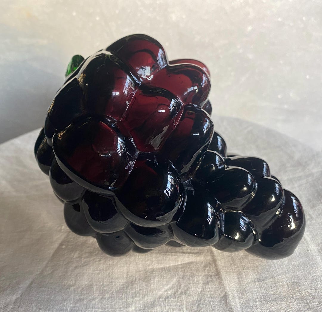 MCM Purple Glass Grape Cluster With Stem - Etsy