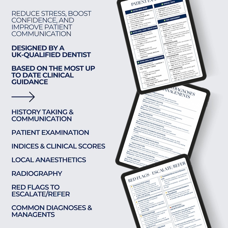 Dental Student Clinical Cheat Sheet: Dentist Notes and Reference Guide ...