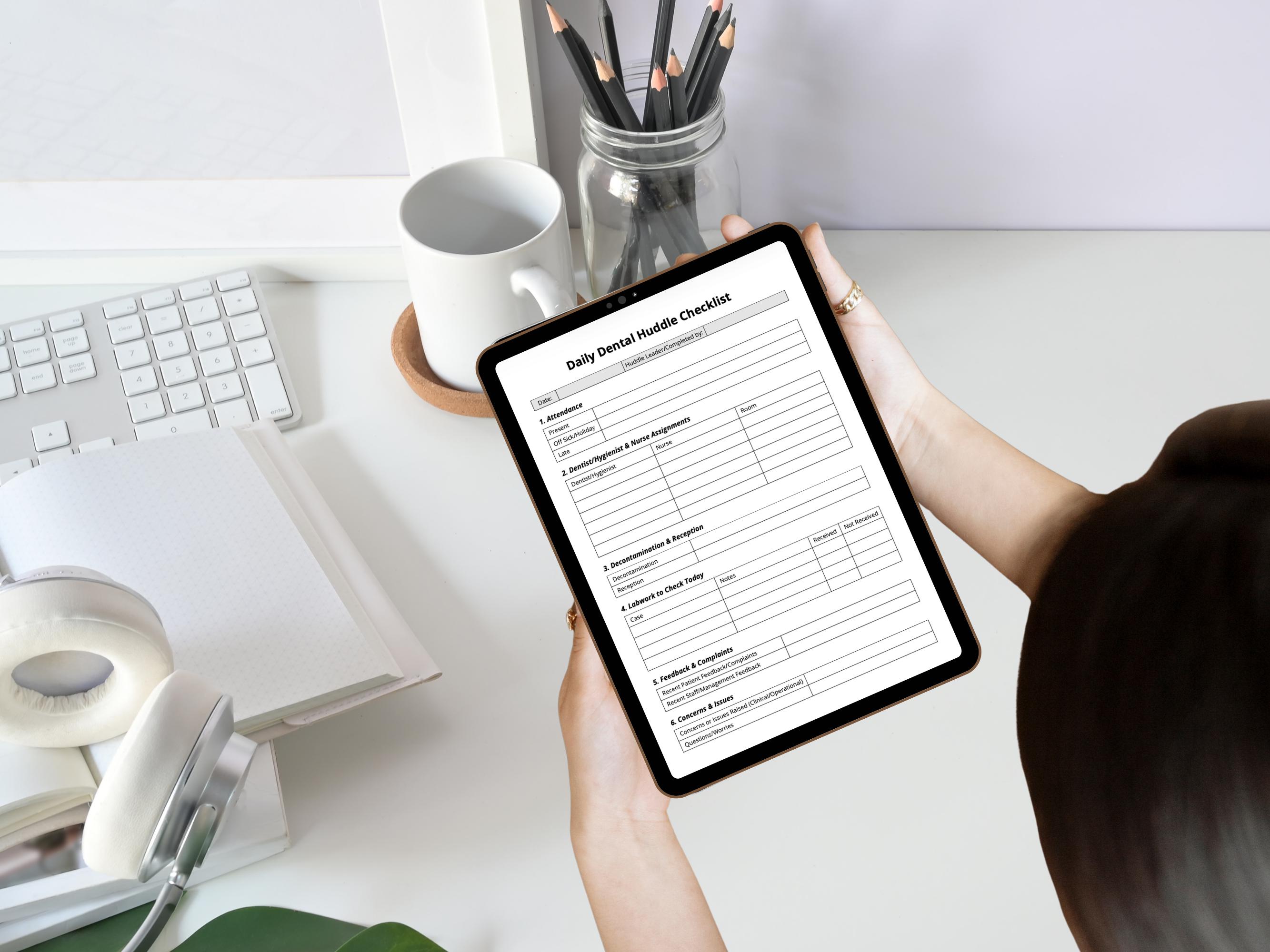 Daily Dental Morning Huddle Checklist – Printable + Digital PDF for ...
