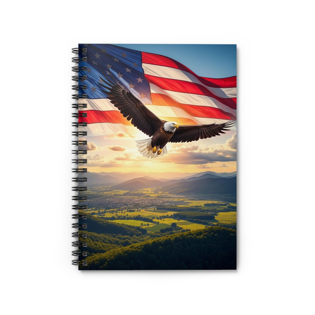 Patriotic Spiral Notebook - American Eagle Design, Journaling ...
