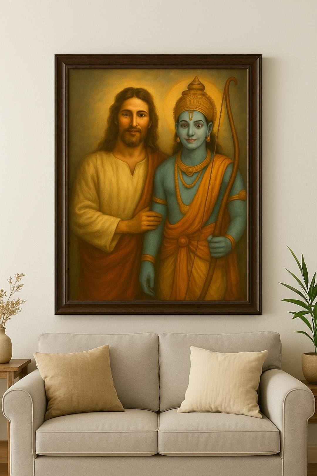 Jesus and Krishna Art | Interfaith Unity Painting | Religious Home ...