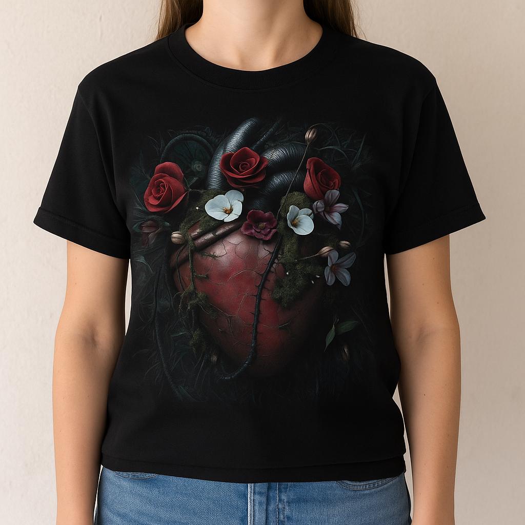Gothic Anatomical Heart Clipart With Flowers & Grass | Dark Botanical ...