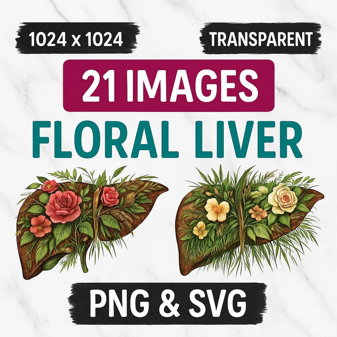 Floral Liver Clipart PNG SVG | 21 Transparent Images | Botanical Organ ...