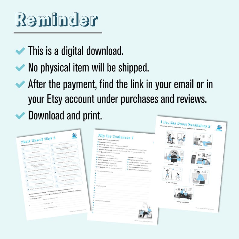 Present Simple ESL Worksheets PDF | 45 Pages, 25 Worksheets, 30 ...