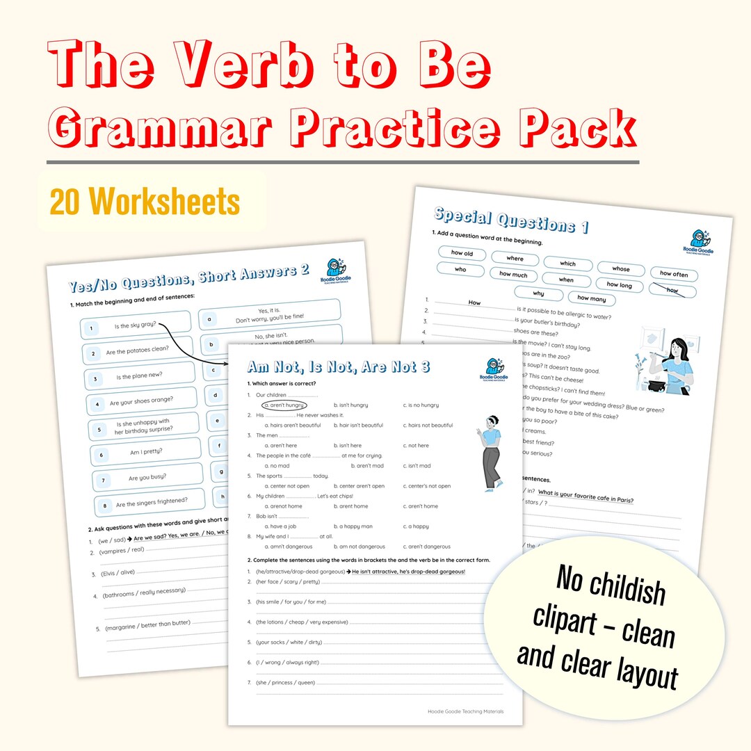 Verb to Be Exercises | 30 Exercises, 19 Worksheets + Answer Keys ...