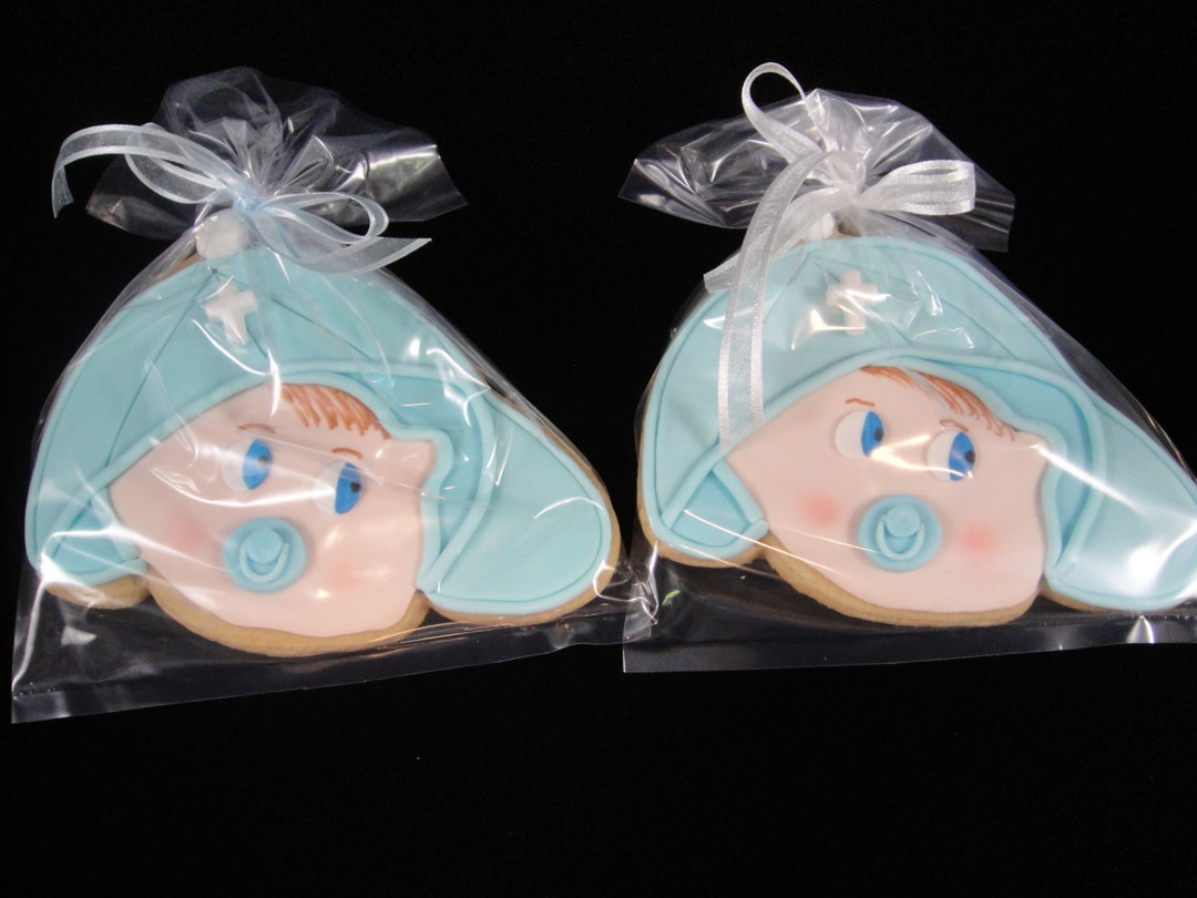 One Dozen Baby Boy With Pacifier Cookies, Cookie Favors, Party Favors ...