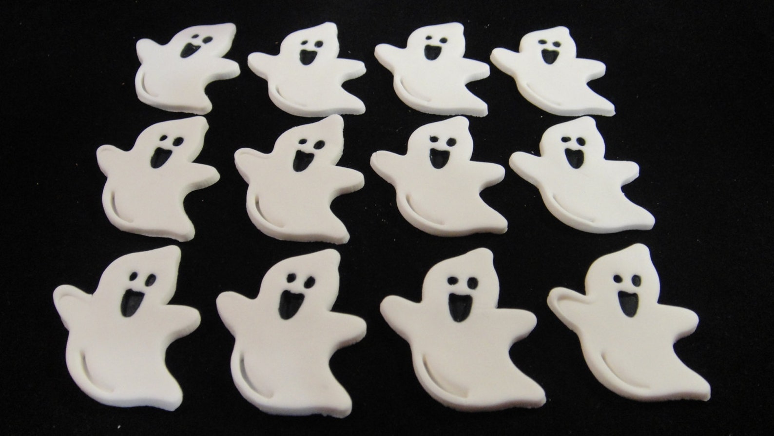 Halloween Ghost Fondant Cupcake Toppers Edible Halloween - Etsy