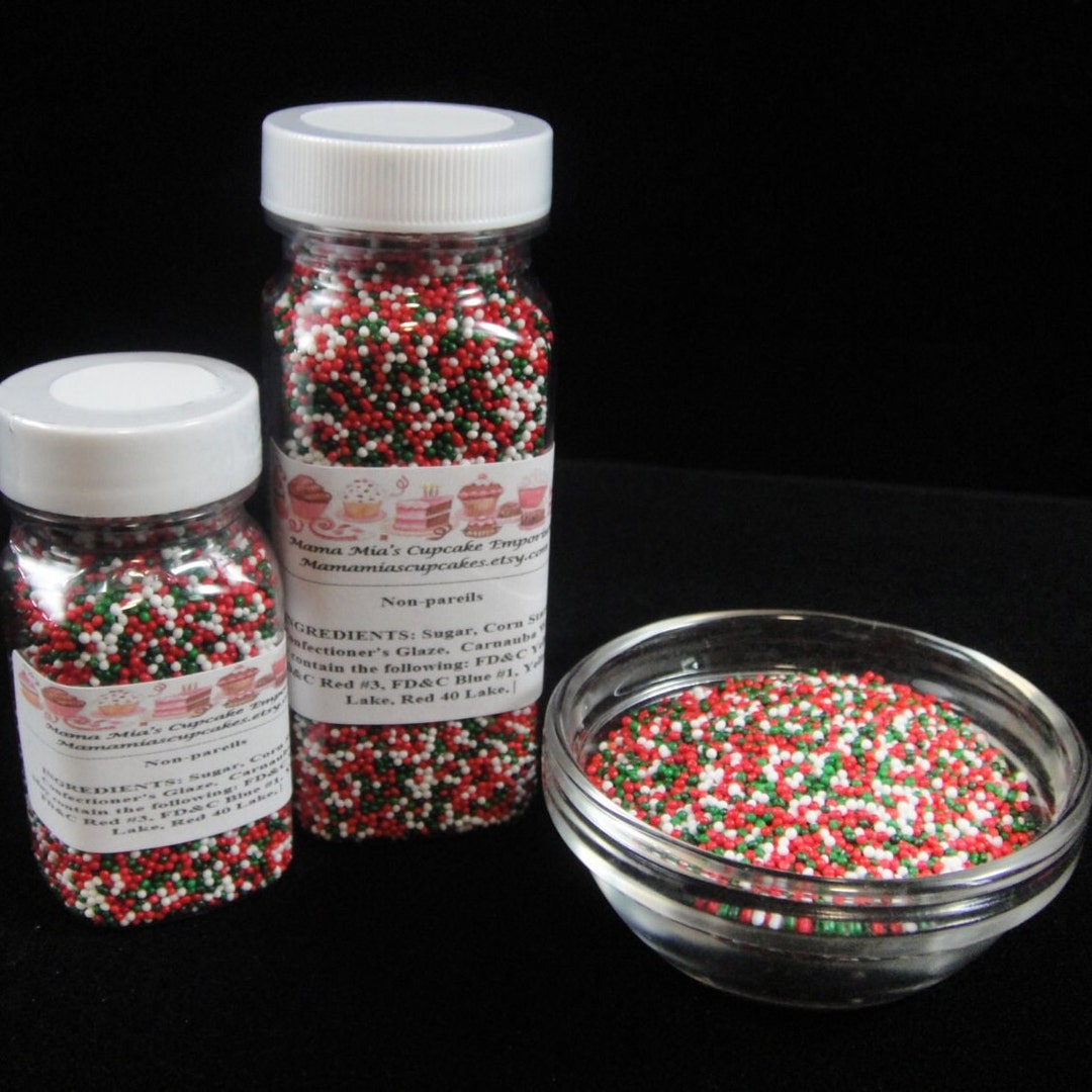 Christmas Nonpareils, Red, Green and White Nonpareils, Christmas ...