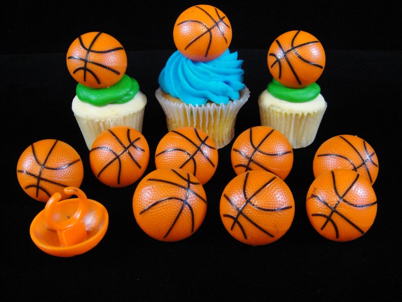 Basketball Cupcake Rings Cupcake Topper Party Favor Sports | Etsy