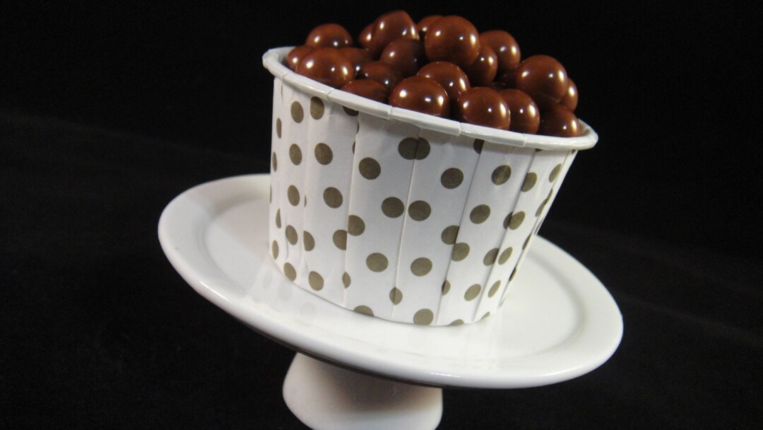 Small Brown Dots Baking Cups, Candy Cups, Dip Cups, Nut Cups, Weddings ...