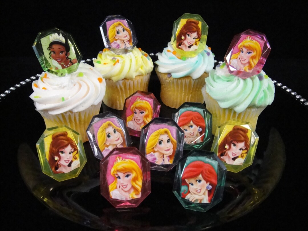 Disney Princess Cupcake Rings, Cupcake Toppers, Party Favor, Cupcake ...