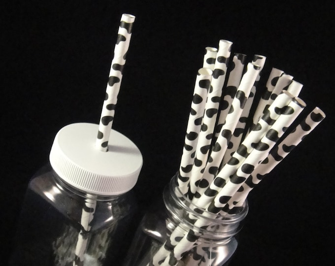Cow Print Paper Straws, Mason Jar Straws, Weddings, Birthday Party ...