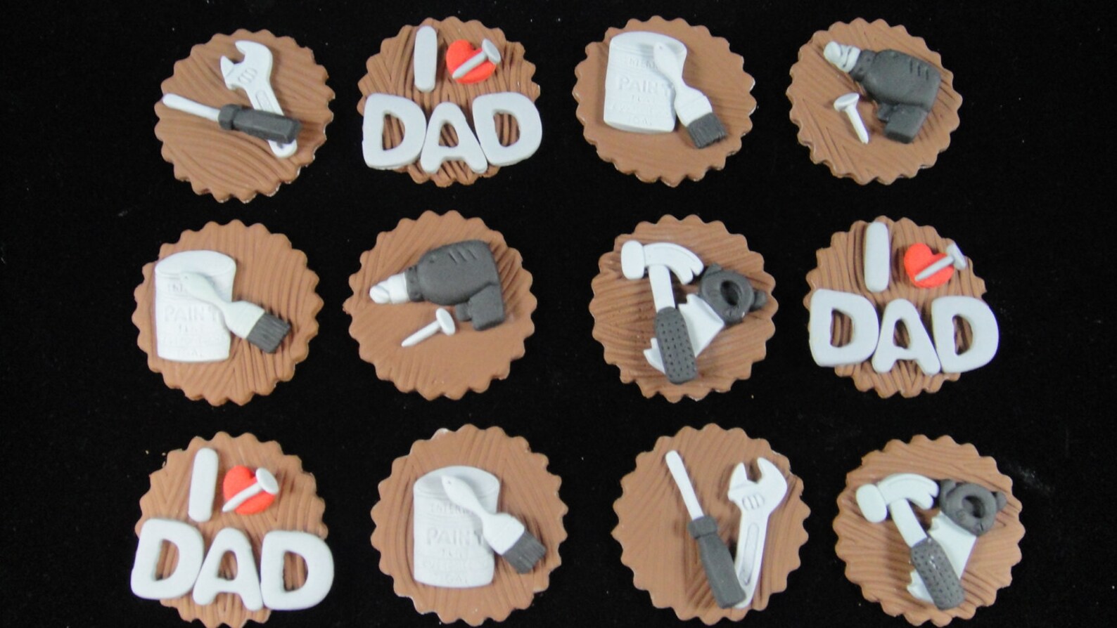 Manly Fondant Cupcake Toppers Father's Day Cupcake | Etsy