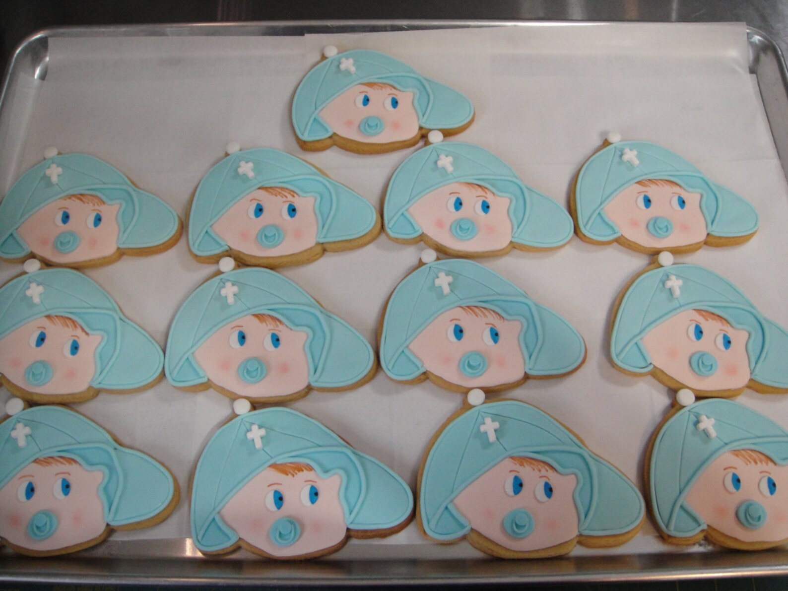 One Dozen Baby Boy With Pacifier Cookies Cookie Favors Party - Etsy