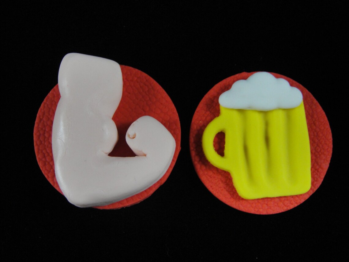 Edible Muscle Man Cupcake Toppers Fondant Cupcake Toppers | Etsy