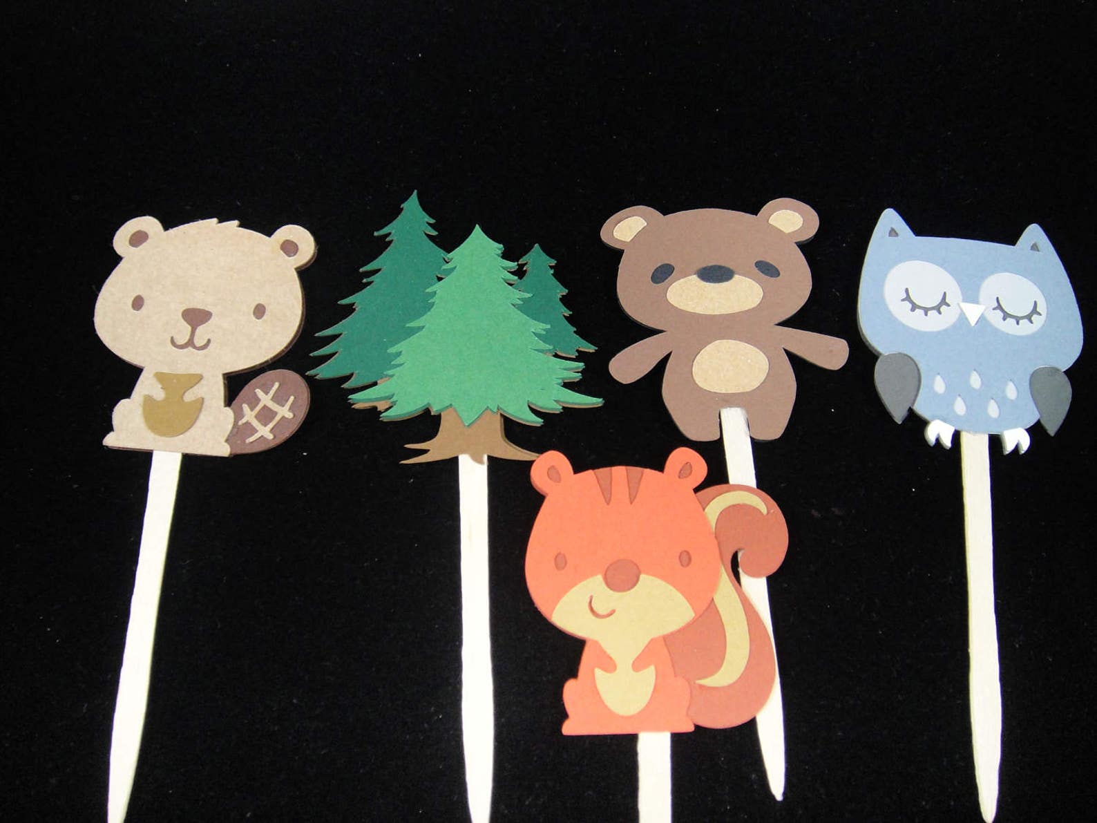 Woodland Animal Cupcake Toppers Forest Animal Cupcake - Etsy