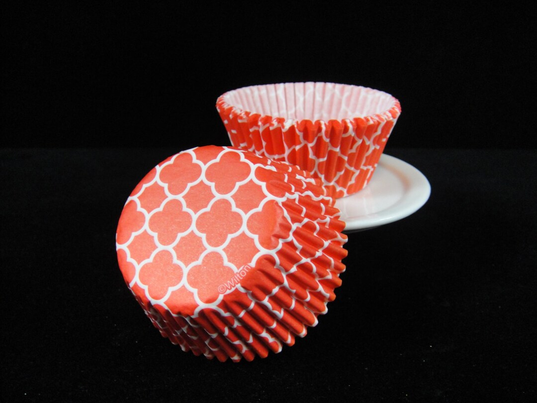 Red Moroccan Cupcake Liners, Cupcake Cups, Muffin Cups, Baking Cups ...