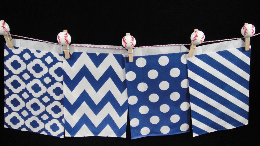 Navy Blue Favor Bags, Candy Buffet Bags, Candy Bags, Bakery Bags, Paper ...