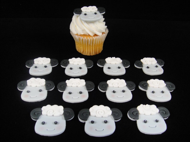 Edible Lamb Cupcake Toppers Sheep Cupcake Topper Edible - Etsy