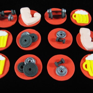 Edible Muscle Man Cupcake Toppers, Fondant Cupcake Toppers, Mens Party ...