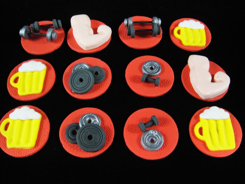 Edible Muscle Man Cupcake Toppers Fondant Cupcake Toppers - Etsy