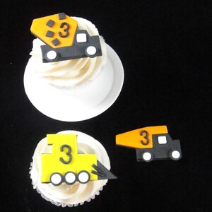 Construction Vehicles Fondant Cupcake Toppers - Etsy