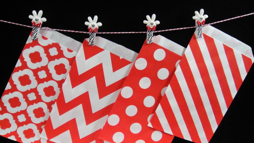 Red Favor Bags, Candy Buffet Bags, Candy Bags, Bakery Bags, Paper Bags ...