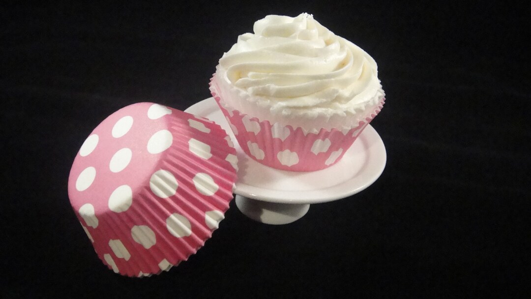 Pink With White Polka Dots Cupcake Liners - Etsy
