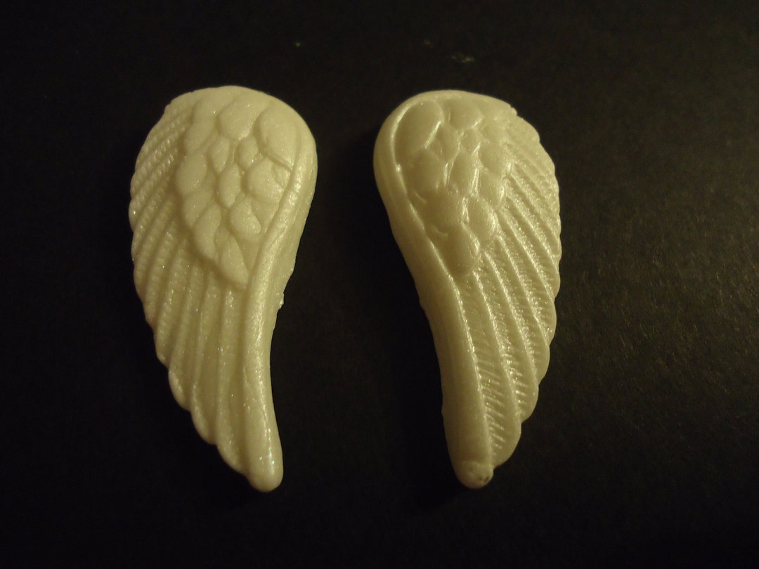 Large Angel Wings Edible Fondant Cupcake Toppers, Baby Showers ...