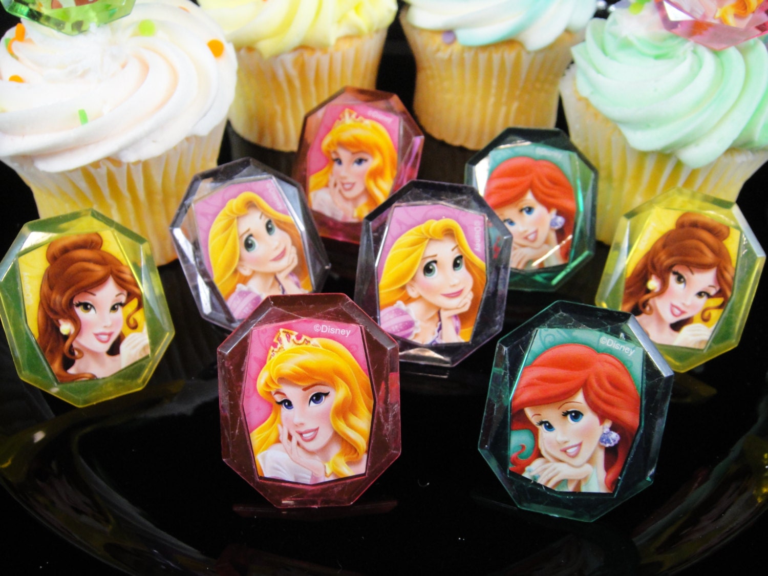 Disney Princess Cupcake Rings Cupcake Toppers Party Favor - Etsy
