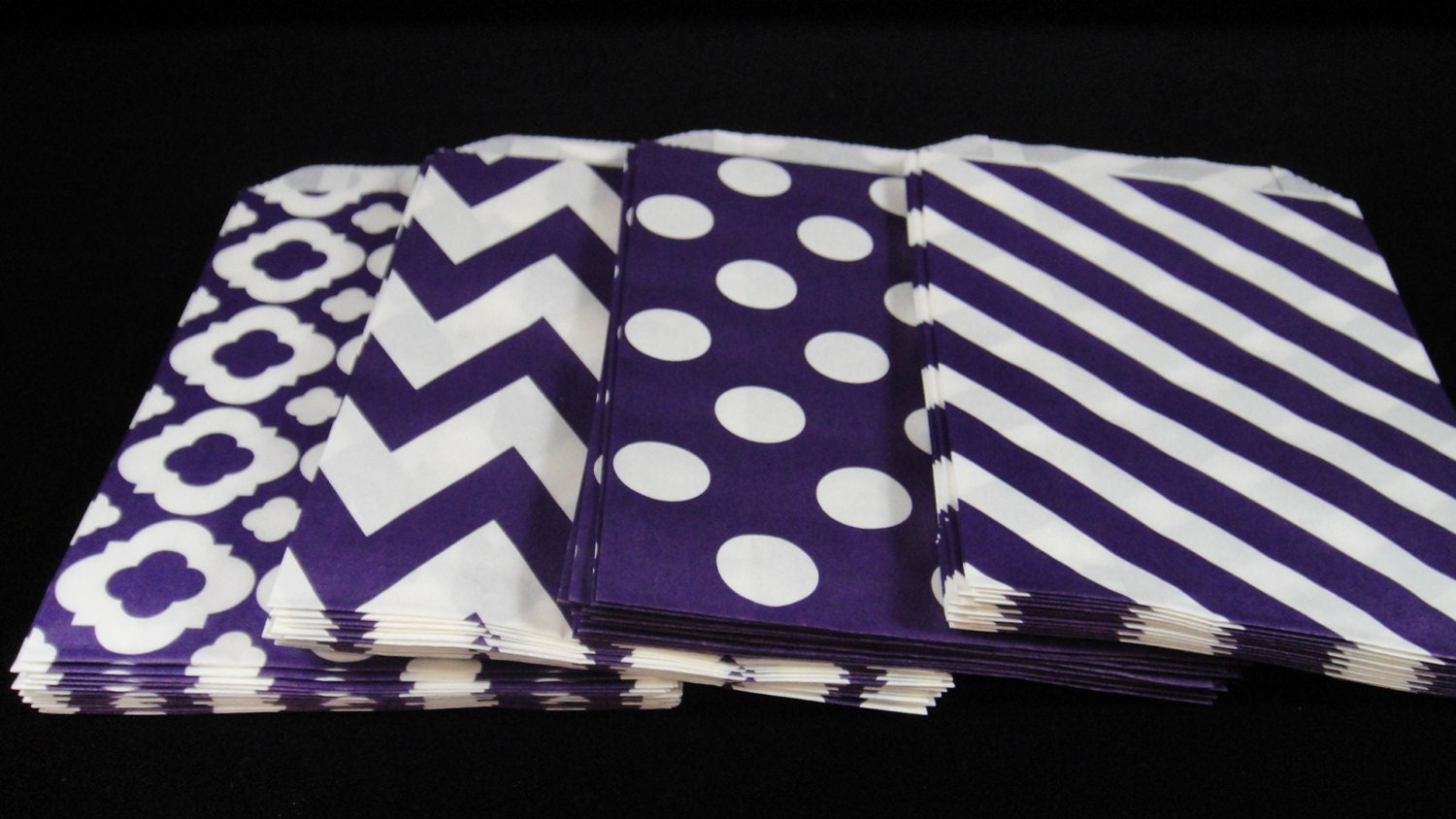 Purple CHEVRON Favor Bags Candy Buffet Bags Candy Bags | Etsy