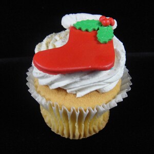 Stocking Cupcake Toppers, Christmas Cupcake Toppers, Xmas Cupcakes ...